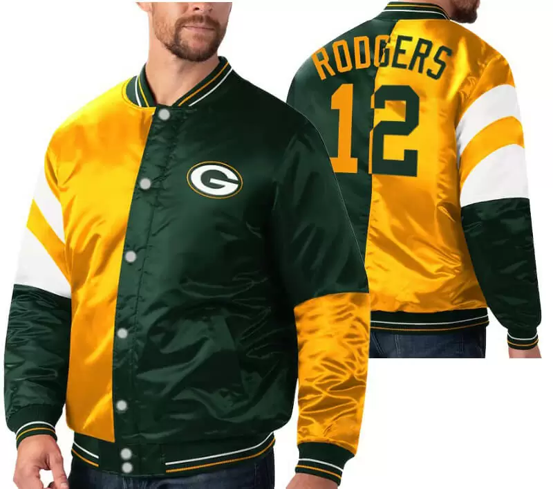 Aaron Rodgers 12 Green Bay Packers NFL Satin Jacket - MLJ