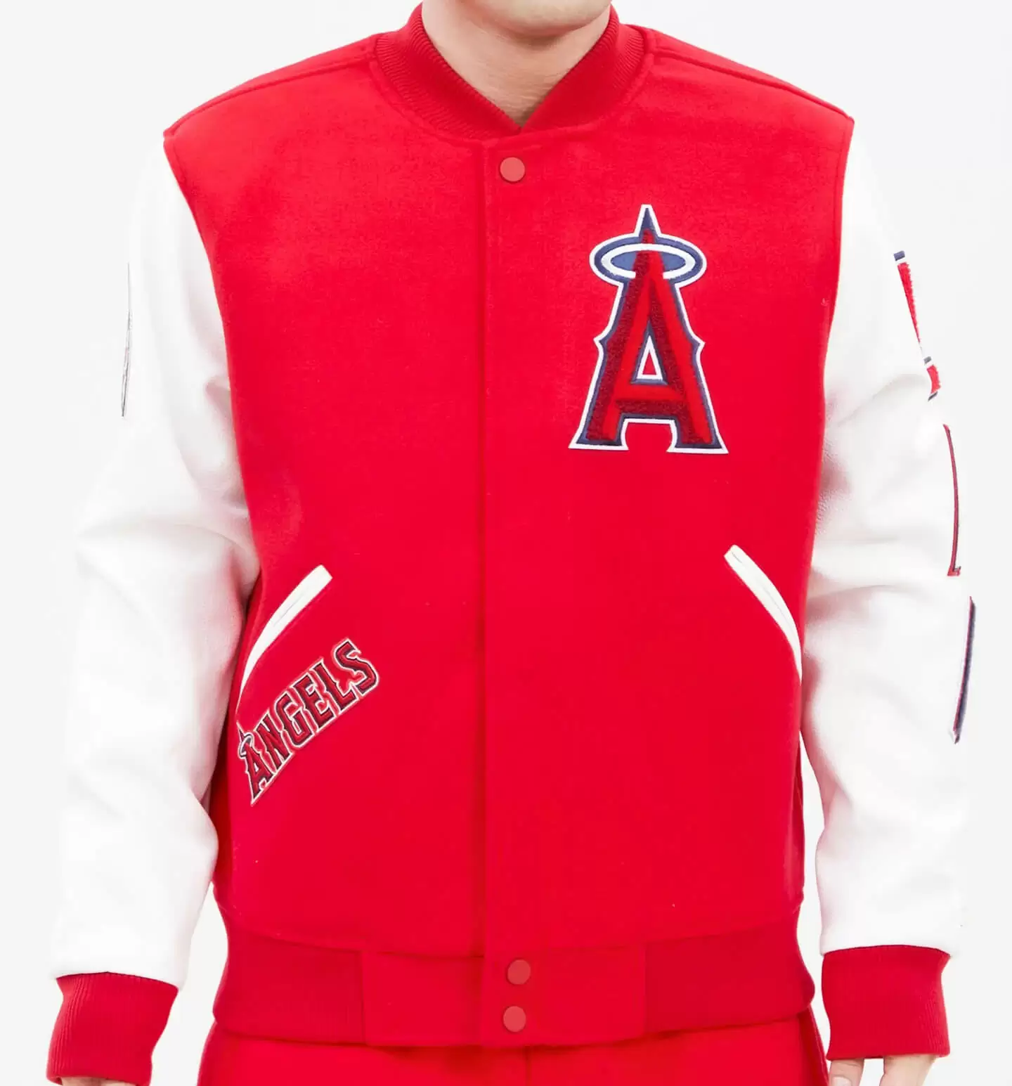 Los Angeles Angels Red And White Varsity Jacket - MLJ
