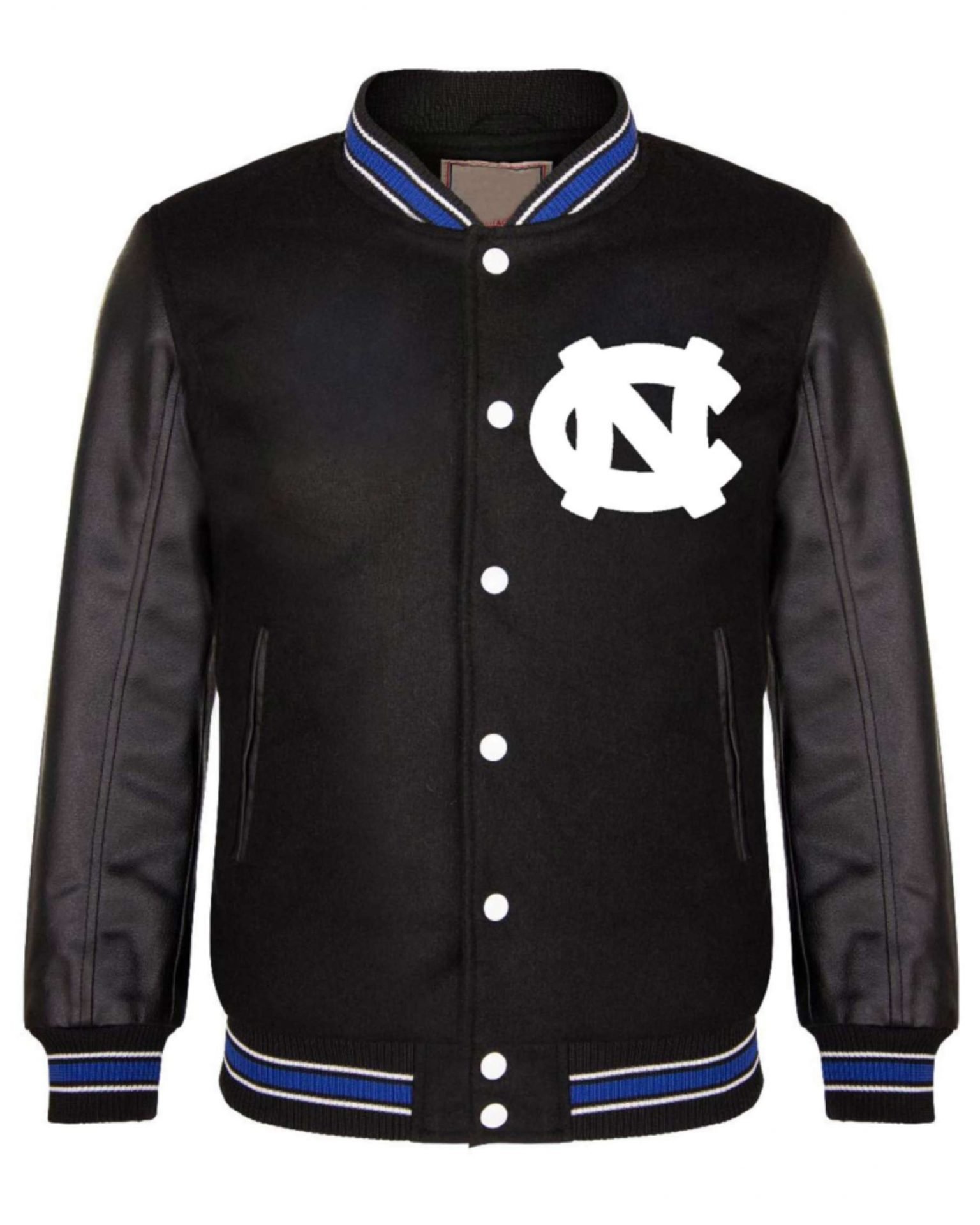 North Carolina Tar Heels Black Letterman Jacket | MLJ