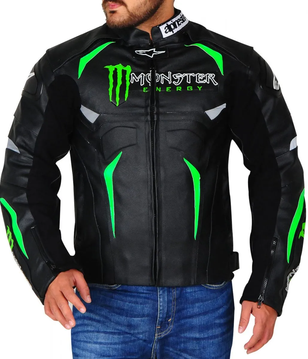 Men’s Alpinestars Monster Energy Motorcycle Leather Jacket - Movie ...