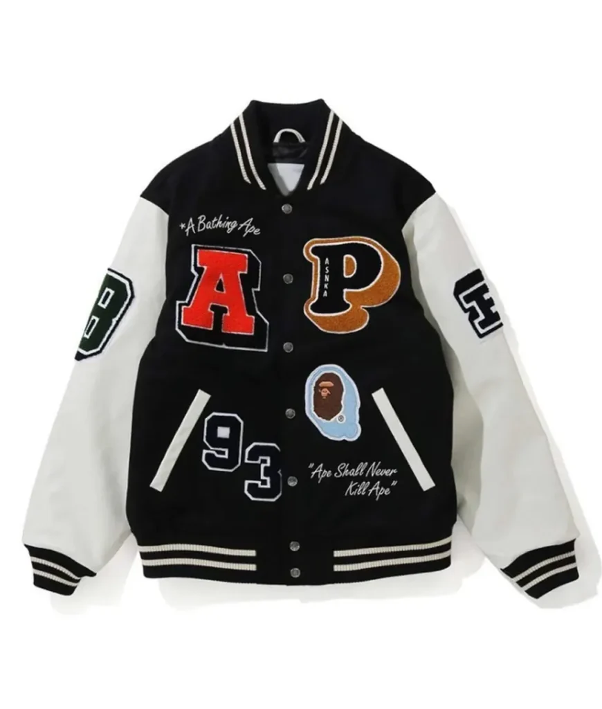 Crazy Patch Bape Varsity Jacket