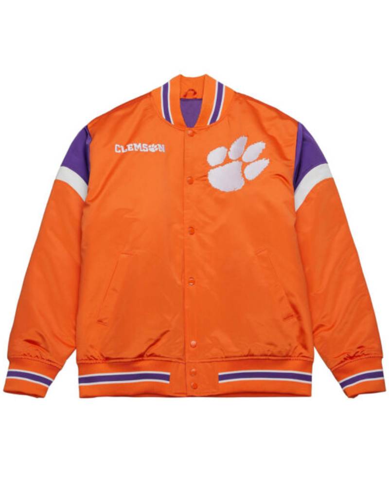 University Of Clemson Tigers Tricolor Satin Jacket
