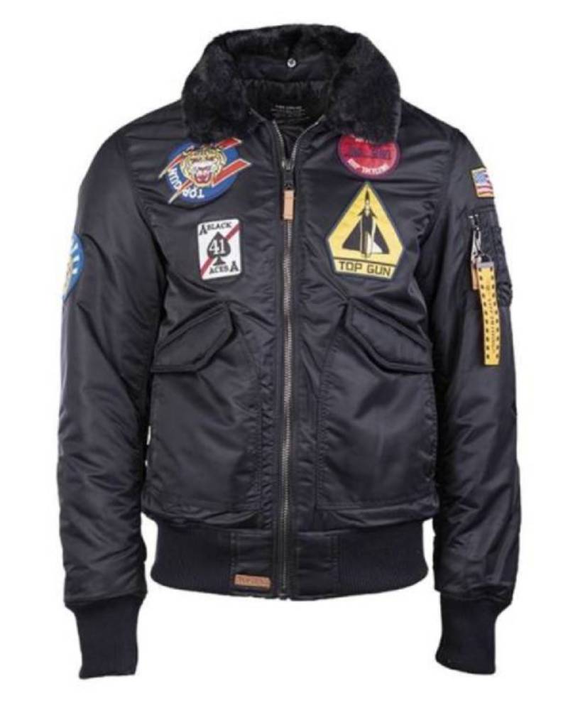 Top Gun Air Force Flight Black Jacket | Movie Leather Jackets